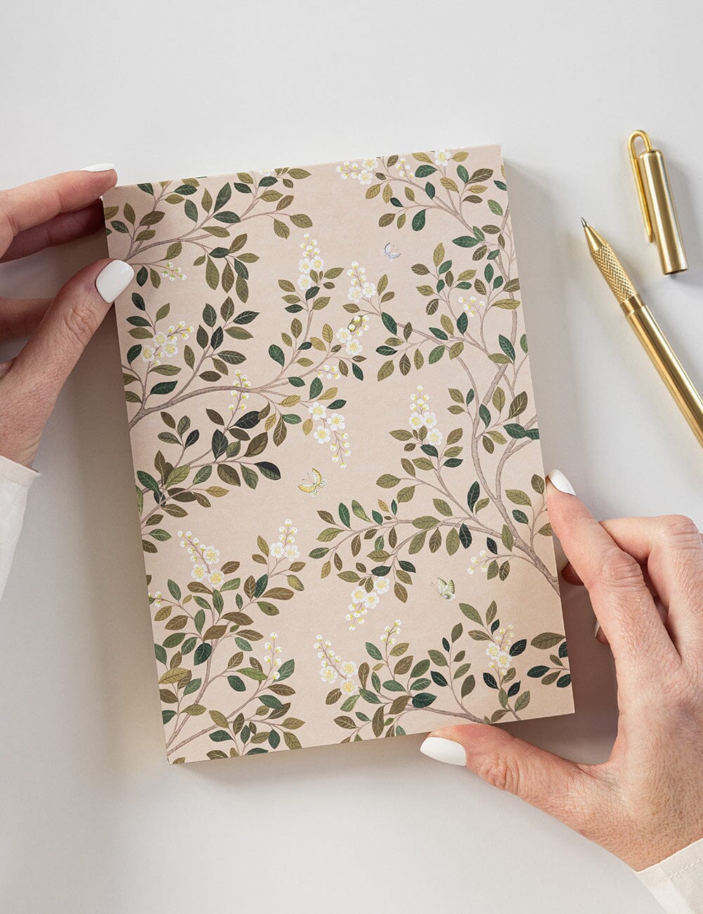 White Blossoms Notepad Jotter | BESPOKE LETTERPRESS – Unveiling Poppy