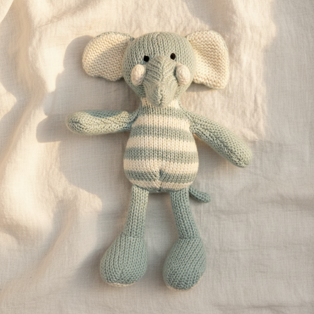 Plush Soft Toys | Charlie the Stripey Elephant Rattle – Unveiling Poppy