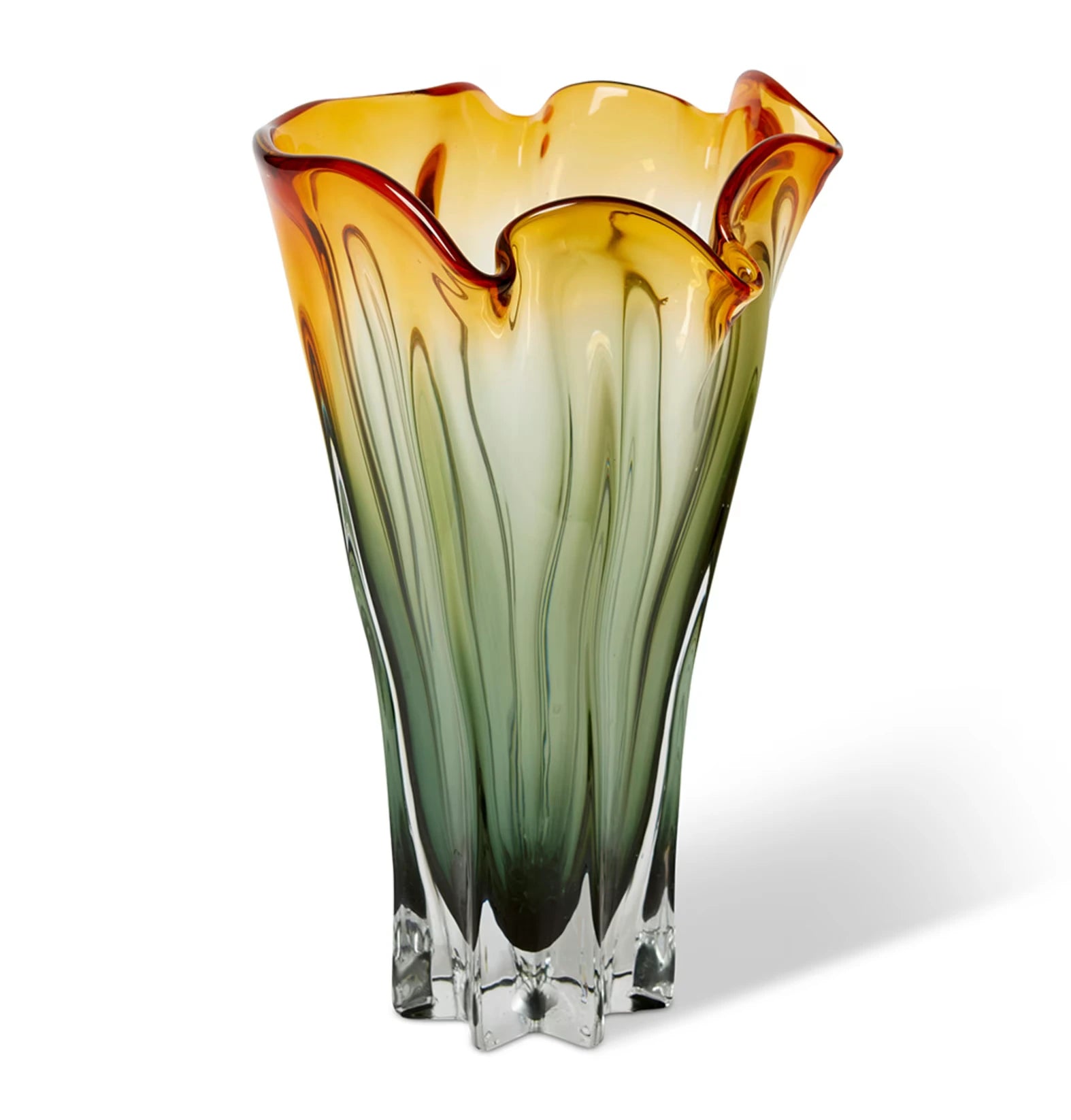 Shaka Amber Glass Vase | Designer Decor – Unveiling Poppy